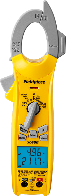 Aces - Fieldpiece SC480 wireless power clamp Meter (replaces product ...